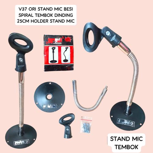 Jual V37 STAND MIC 25 CM TEMBOK MEJA DINDING HOLDER MIK MIX 2IN1 PIPA ...
