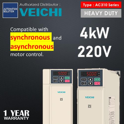 Promo AC310-T/S2-004G-B Inverter Heavy Duty VEICHI 4kW 3 Phase 220V ...