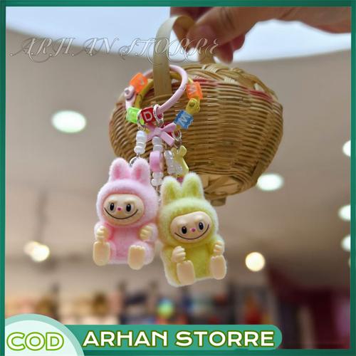 Jual COD Labubu Keychain Mini Initial Gantungan Kunci Labubu Mini Huruf ...