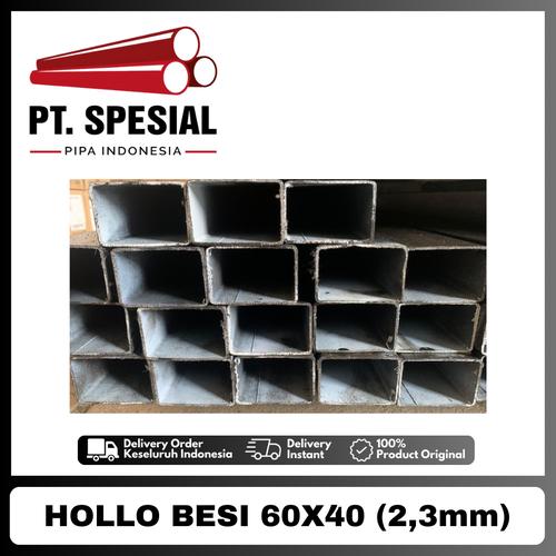 Jual Besi Hollo 6 x 4 / Hollow Hitam / Hollo Besi 60 x 40 Tebal 2.3mm ...