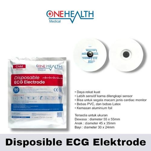 Jual Disposable ECG Electrode OneDot Dewasa / Electroda ECG isi 50 ...