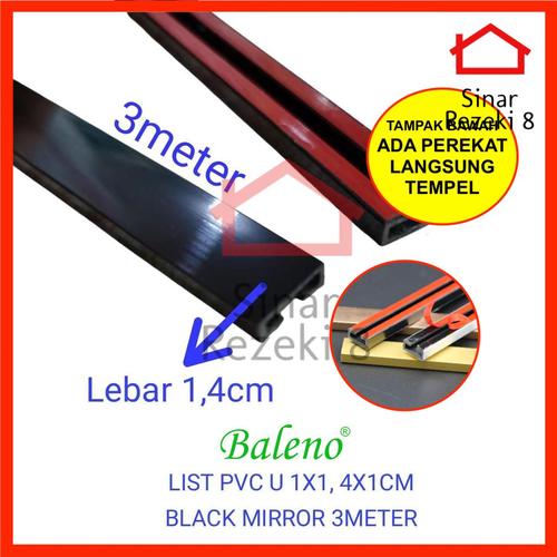 Promo List PVC U 10 x 14 x 10 mm Hitam Mirror Baleno / Black Kilap Plat ...