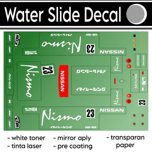 Jual Decal Hot Wheels Nissan GTR R34 NISMO livery miniGT (white toner ...