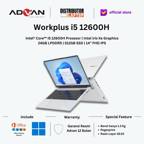 Promo ADVAN WORKPLUS Core i5-1235U 16GB 512GB 1TB 1.5TB 14" FHD IPS ...