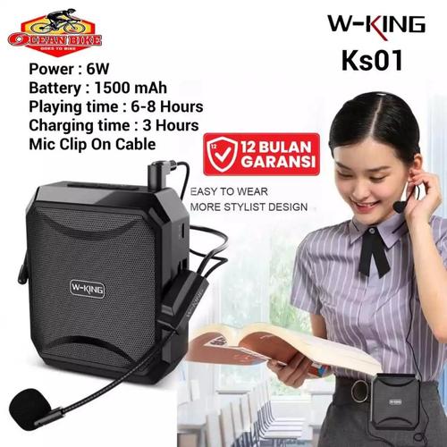 Jual Speaker Pinggang Megaphone Mic Clip On Kabel WKING KS01 Pengeras ...