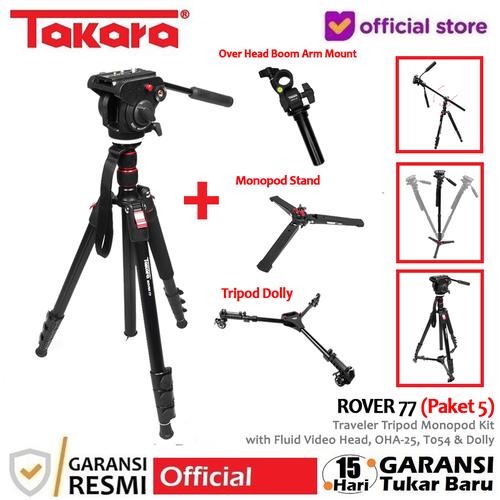 Promo Takara ROVER 77 2 in 1 Traveller Fluid Head Video Tripod Monopod ...