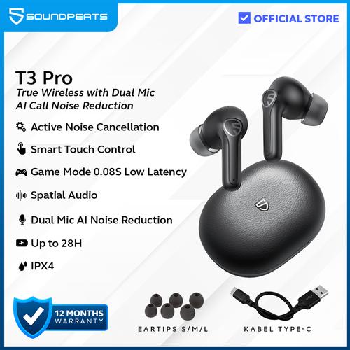 Promo SoundPEATS T3 Pro True Wireless with Dual Mic AI Call Noise ...
