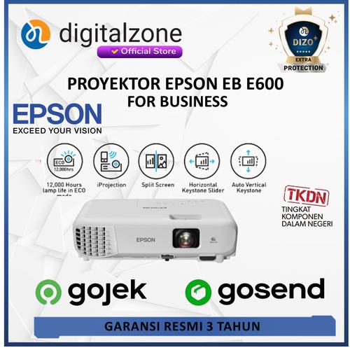 Promo PROYEKTOR EPSON EB-E600 TKDN XGA 3400AL 3LCD WHITE 3Year - NO Cicil 0% 3x - Kota Tangerang ...