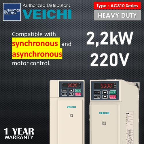 Promo AC310-T/S2-2R2G-B Inverter Heavy Duty VEICHI 2,2kW 3 Phase 220V ...