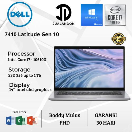 Jual Laptop Dell Latitude 7410 Core i7 Gen 10 - RAM 8GB - SSD 256GB ...