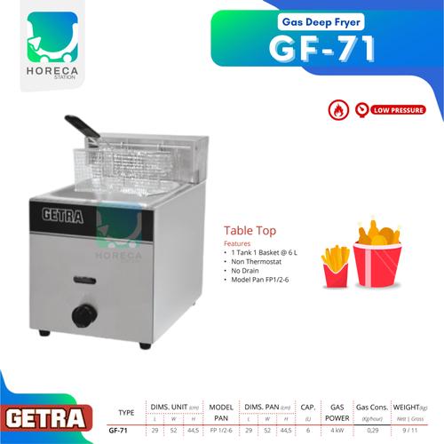 Jual GETRA Gas Deep Fryer Counter Top GF-71 / GF 71 / GF71 - Jakarta ...