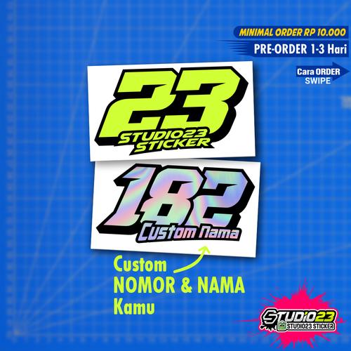 Jual Stiker Custom Request Nama & Nomor Start Racing Cutting Hologram ...