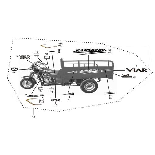 Jual Sticker Stiker Stripe Set Motor Roda Roda 3 Viar Karya 150 200 cc ...