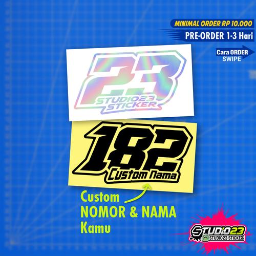 Jual Stiker Custom Nama & Nomor Start Racing Cutting Hologram (1 warna ...