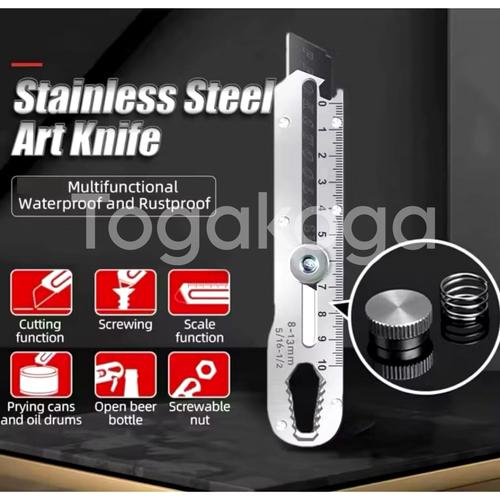 Jual Pisau Cutter Stainless Besi 9in1 Cutter Stainless Pemotong Kertas ...