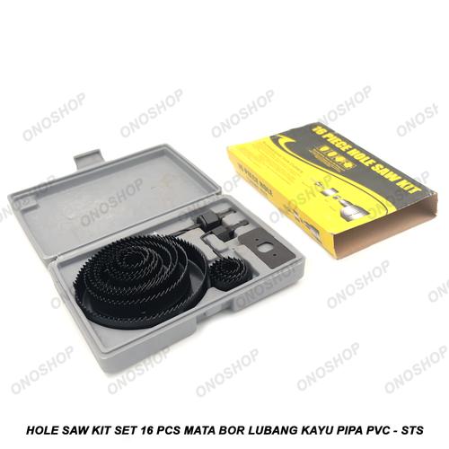 Jual Hole Saw Kit Set 16 Pcs Mata Bor Lubang Kayu Pipa PVC - STS ...