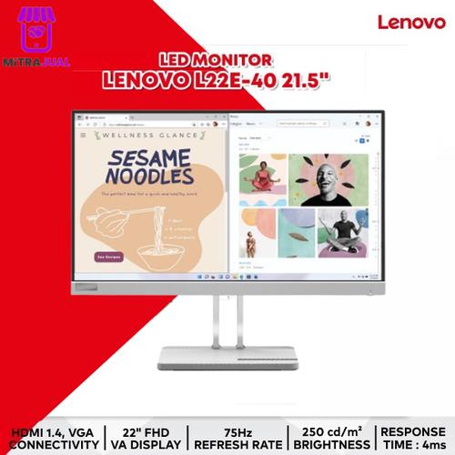 Jual Led Monitor Lenovo L22e-40 21.5" 75Hz Fhd Hdmi Vga - Lenovo L22e ...