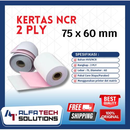 Jual Kertas NCR Ukuran 75x60 mm ( 2 Ply ) Struk Printer Dot Matrix ...