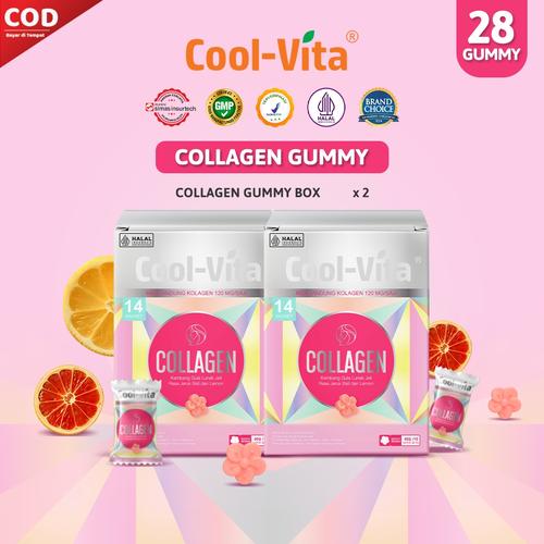 Promo Coolvita 2 BOX Collagen Gummy Rasa Anggur dan Lemon Box isi 14pcs ...