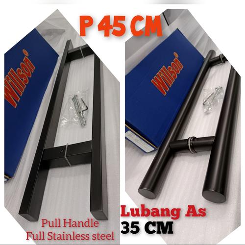 Jual Pull handle black Willson 45cm stainless steel tarikan pintu kaca ...