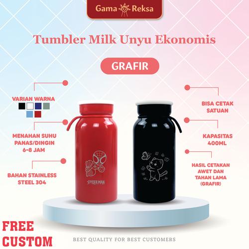Jual Tumbler Custom Milk Unyu EKONOMIS 400ml Laser Grafir Souvenir ...