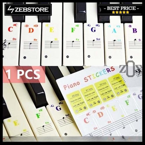 Jual Sticker Penanda Tuts Kunci Nada Piano Keyboard 88 Key Clear Motif ...