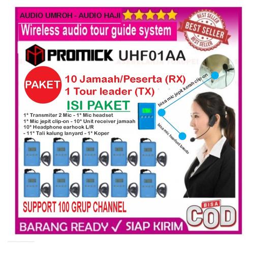 Jual Audio Tour Guide System 10 Penerima RX 1 Pemancar TX - PROMICK UHF01AA - GREY FREQ U600 ...