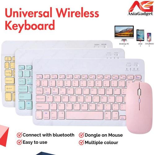 Jual Universal Wireless Keyboard & Mouse Colorful for iOs/Android ...