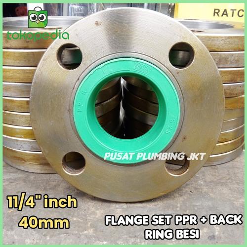 Jual FLANGE PPR 11/4" INCH + BACK RING BESI / STUB END PPR 11/4" 40MM ...