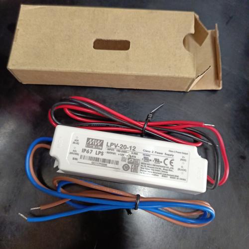 Jual Led driver MW LPV-20-12 IP67 input 100-240v output +12v 1.67A 100% original dan baru ...