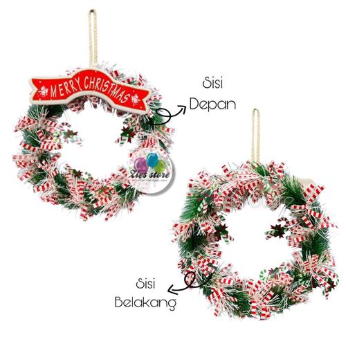 Jual OSAF9193 Dekorasi Hiasan Natal / Ring Natal Motif Tongkat 25 cm ...