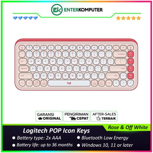 Promo Logitech POP Icon Keys Compact Wireless Keyboard with Bold Design ...