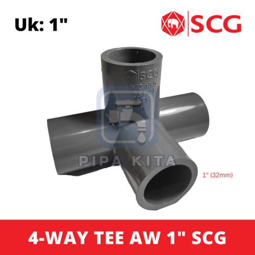 Jual 4 Way Tee AW 1 Inch SCG PVC Cross 1" Tebal Tee Elbow 4 Sudut 4 ...