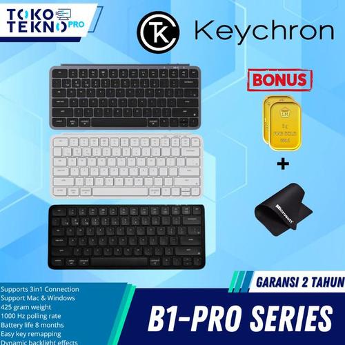 Jual Keychron B1 Pro Ultra-Slim Wireless Keyboard 3in1 Connection ...