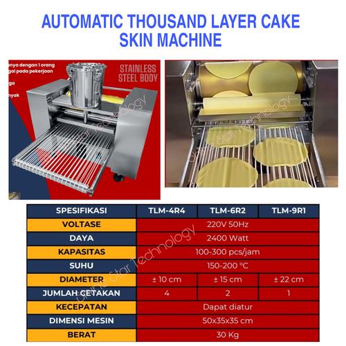 Jual Automatic Thousand Layer Cake Skin Machine Fomac TLM-4R4 TLM-6R2 ...