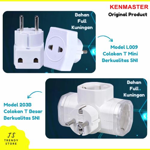 Jual Colokan T Cabang 3 Kenmaster L009 & 203B Steker Sambungan ...