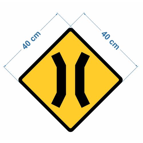 Jual Rambu penyempitan jalan ada jembatan ukuran 40cm x 40cm plat ...