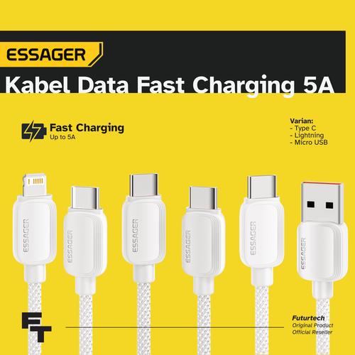 Promo ESSAGER Kabel Data Fast Charging 5A 100W Type C Lightning Micro ...