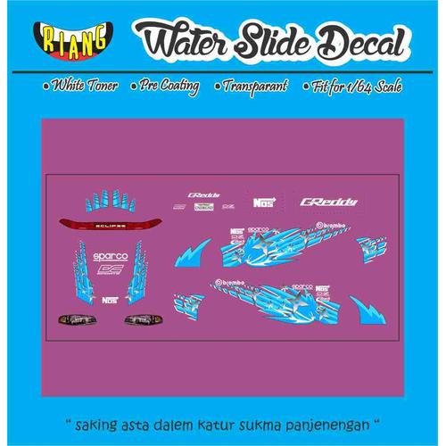 Jual Decal Waterslide Hot Wheels Mitsubishi Eclipse Melissa NFS ...