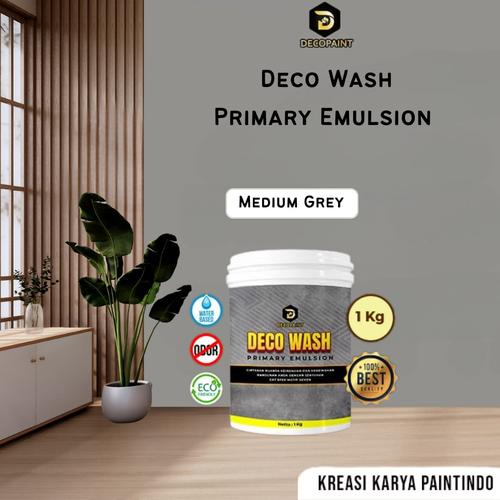 Jual Decopaint Cat Emulsi Primer Deco Wash Paint – Medium Grey 1 Kg ...