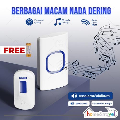 Promo 𝗛𝗢𝗩𝗘𝗟𝗦𝗛𝗢𝗣 Bel Pintu Rumah Wireless Bell Door 36 Nada ...