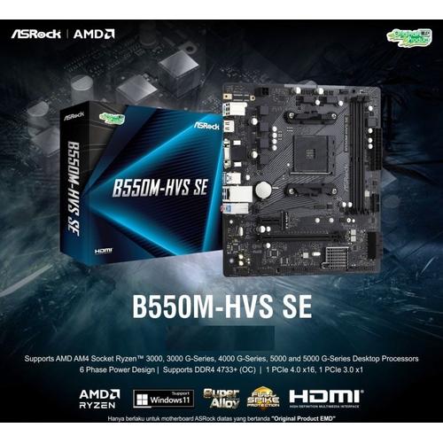 Jual ASROCK B550M-HVS SE AMD PRO565 Ryzen AM4 Micro ATX Motherboard ...