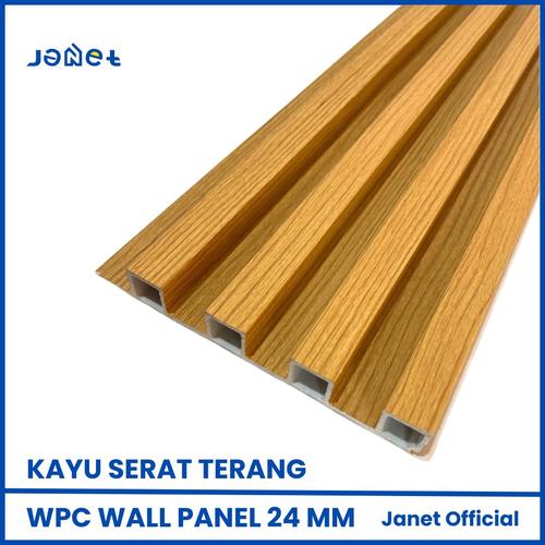 Promo WPC Wall Panel Kayu Serat Terang 3M | T 300cm dan L 17cm | 2.4cm ...
