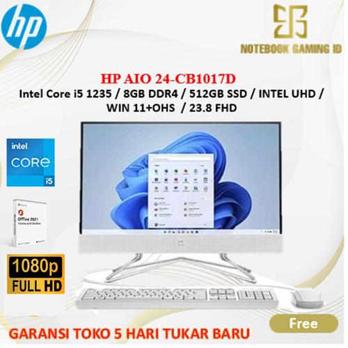Promo HP AIO 24 Core i5 1235 8GB 512GB W11+OHS 23.8" FHD CB1017D - 8 ...
