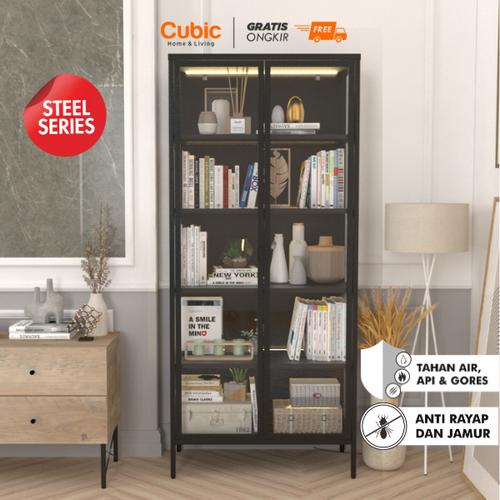 Promo Cubic Lemari Hias Besi / Rak Pajangan Kaca Lampu LED - Avanti ...