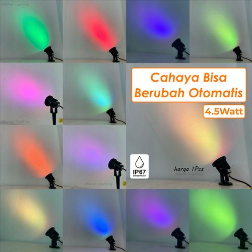 Jual Lampu taman sorot colour RGB 3w led spotlight waterproof warna ...