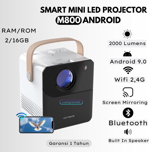 Promo Proyektor Mini LED M800 Android 9.0 Wifi 2000 Lumens | Proyektor ...