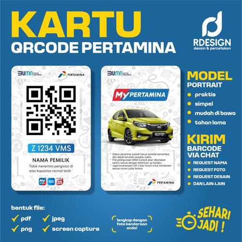 Jual KARTU QR CODE MY PERTAMINA EDISI PORTRAIT DESAIN PUTIH MINIMALIS ...