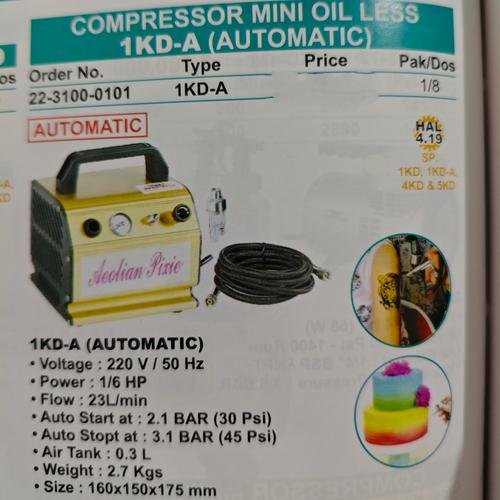Jual Wipro 1KD-A Kompresor angin mini oilless otomatis 1 KD - A mini ...