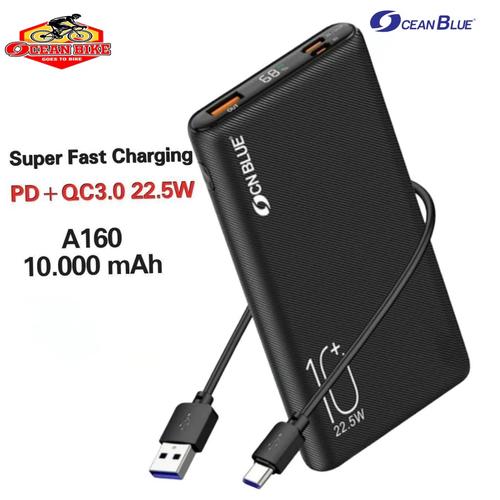 Promo Ocean Blue Power Bank A160 10000mAh Fast Charging Slim 22.5W Type ...